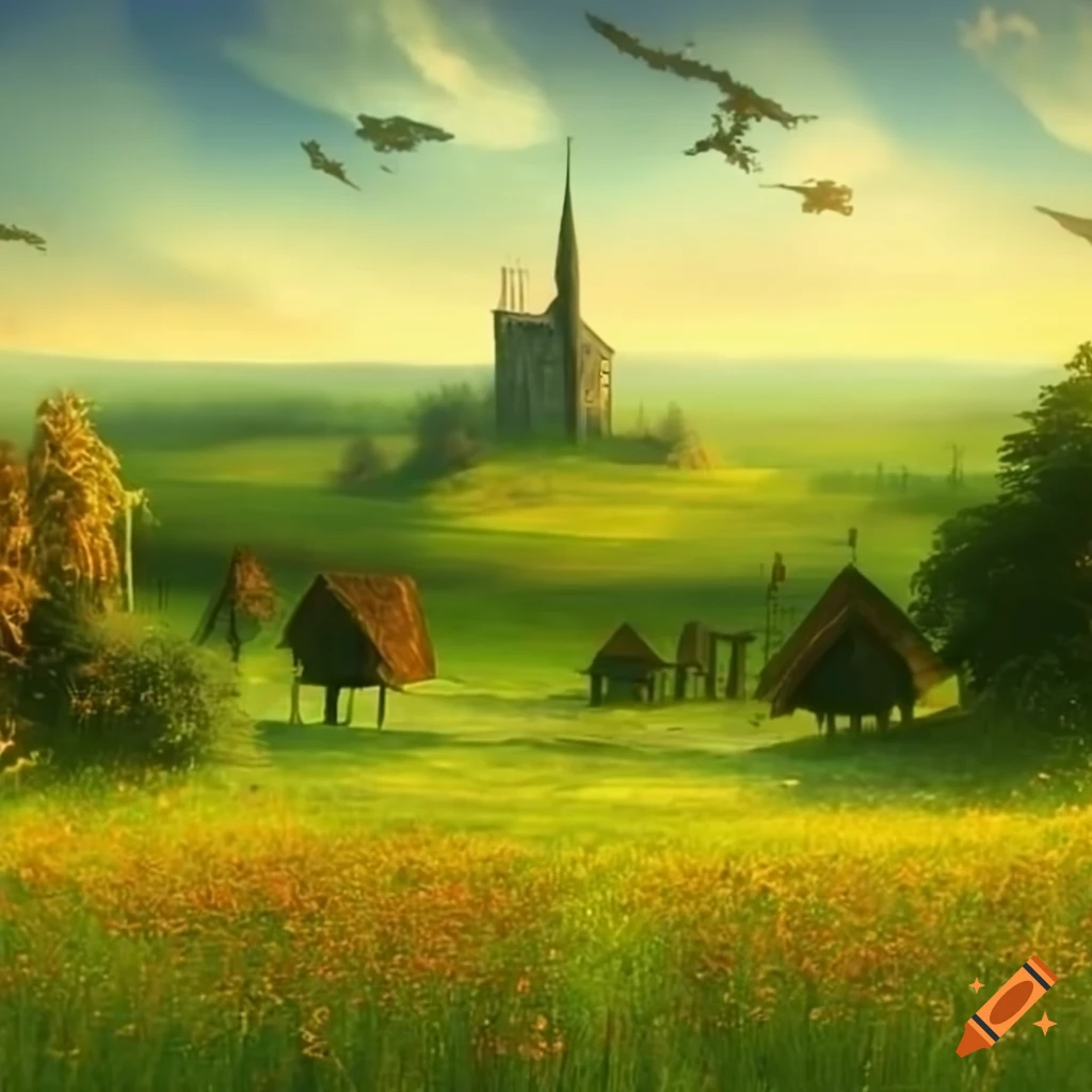 Medieval meadow on Craiyon