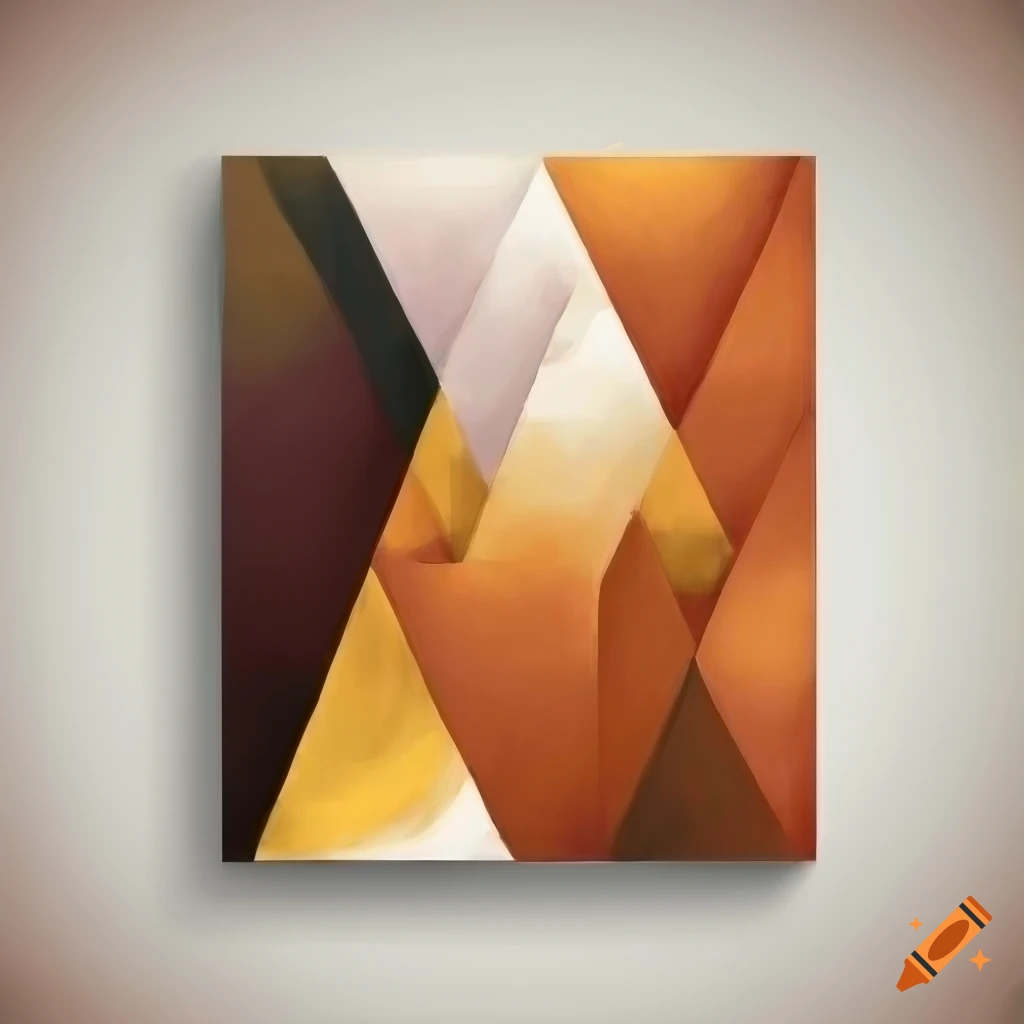 Cubist abstract triangles and curves painting, in cubist style, with ...