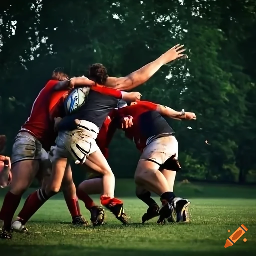 People playing rugby on Craiyon