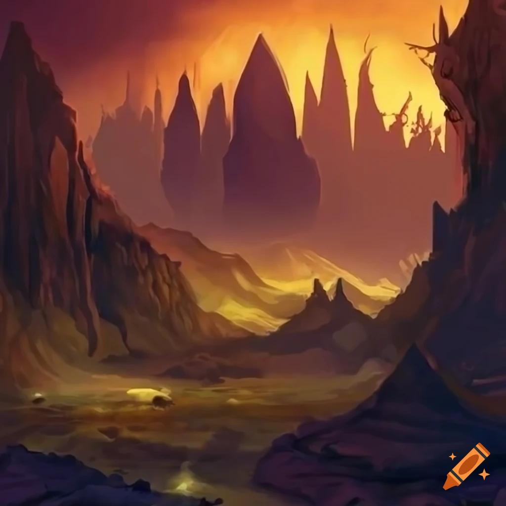 Fantasy landscape, Dungeons and Dragons inspired on Craiyon