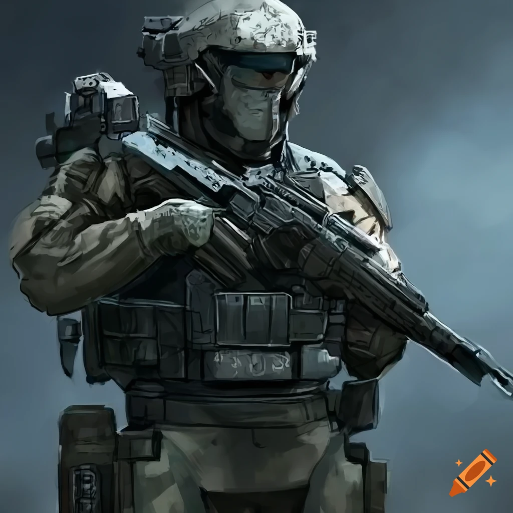 Modern armored infantry concept on Craiyon