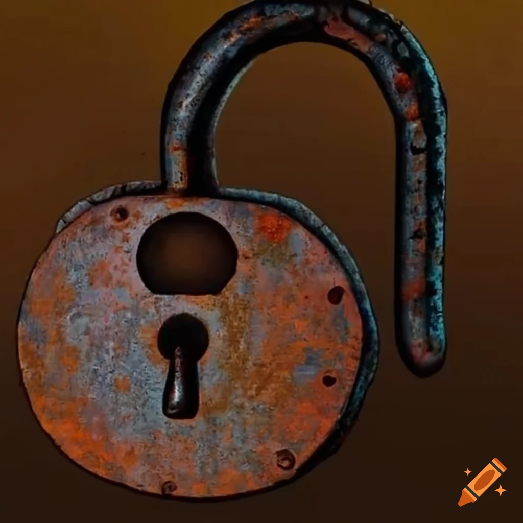 Rusty lock on Craiyon