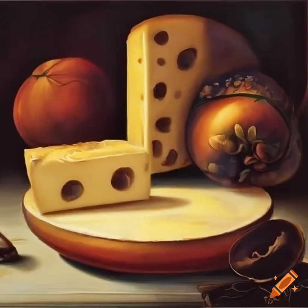 Renaissance painting of cheese on Craiyon