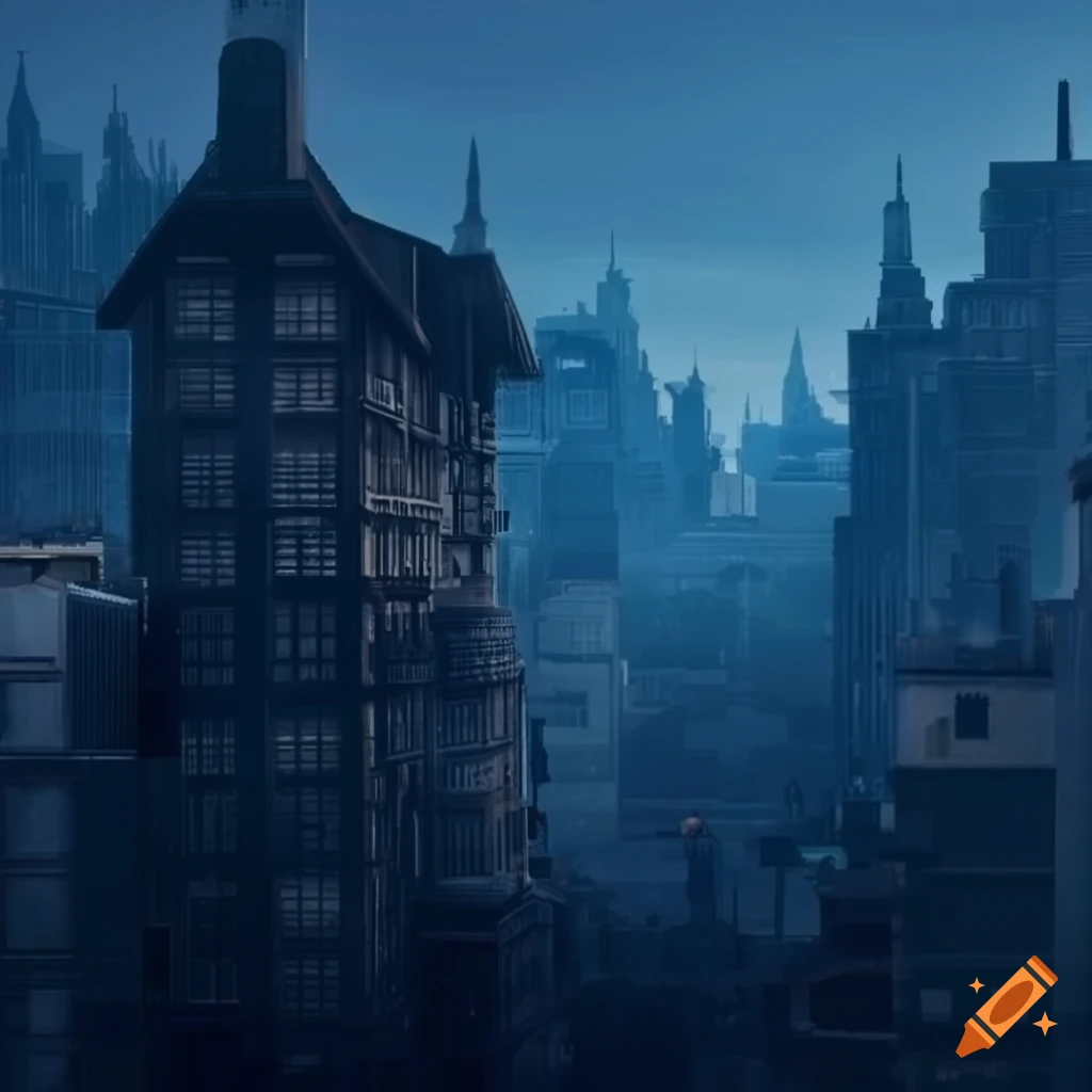 A city in the clouds, inspired by video game aesthetics