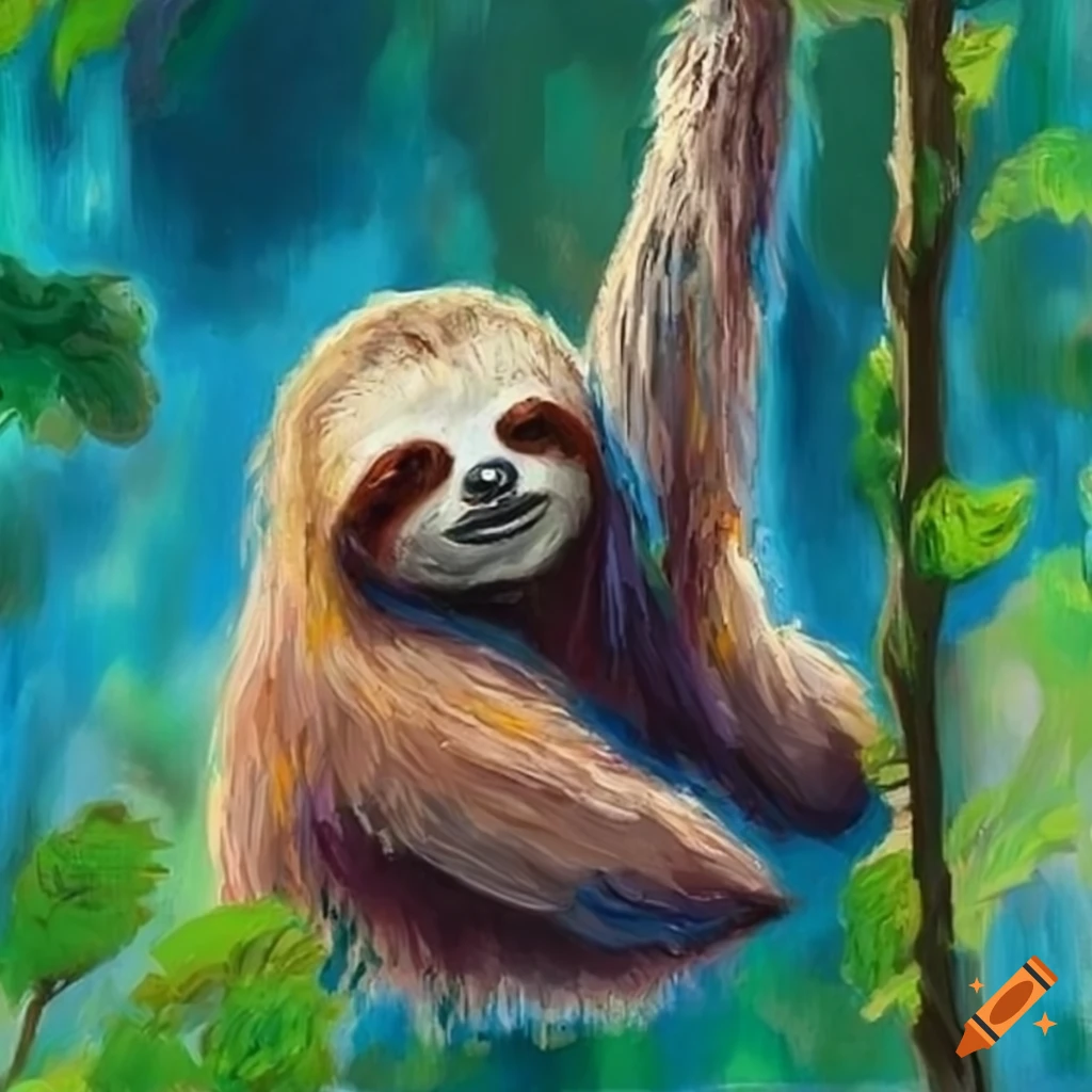 A sloth painted in monet style
