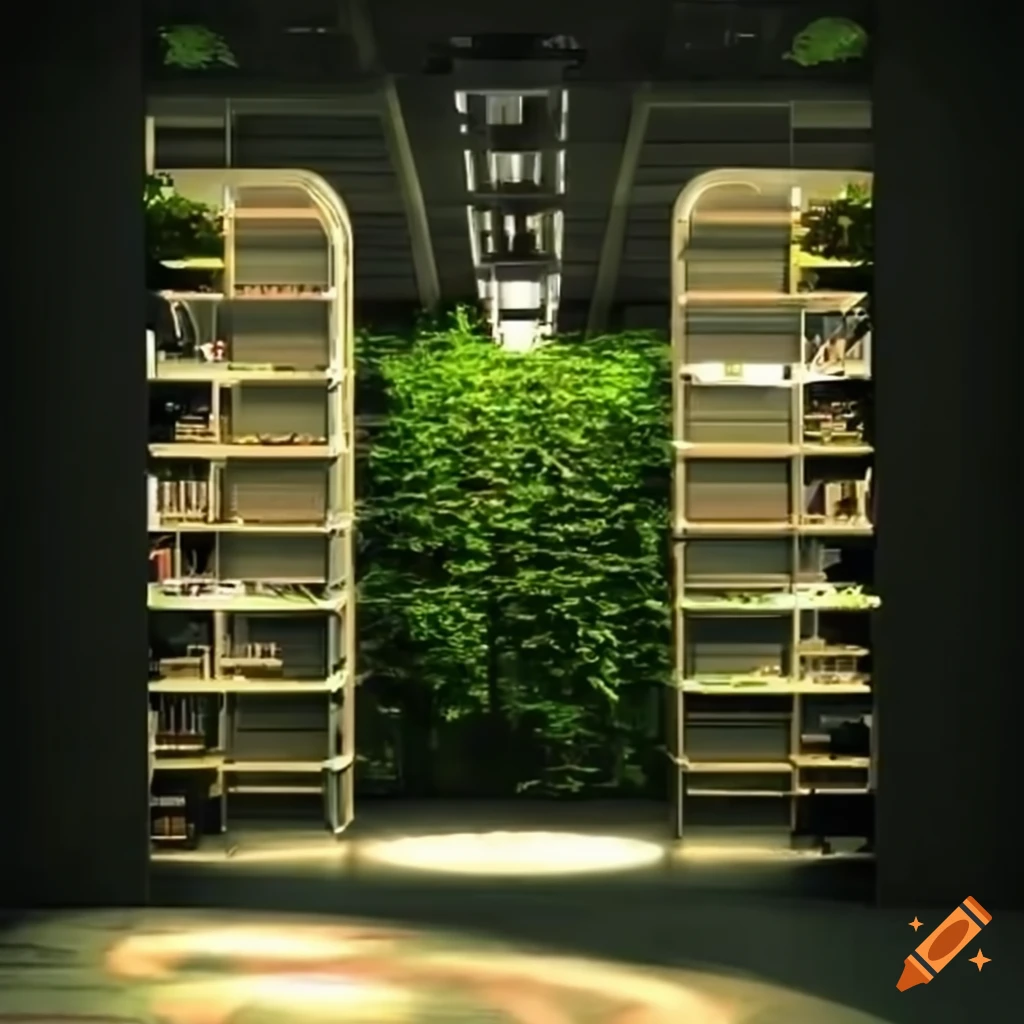 Modern library with greenery, perfect for meetings and co-working ...