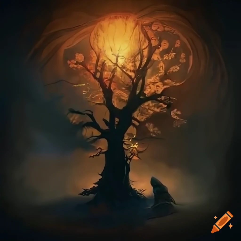 A detailed tree in elden ring art style