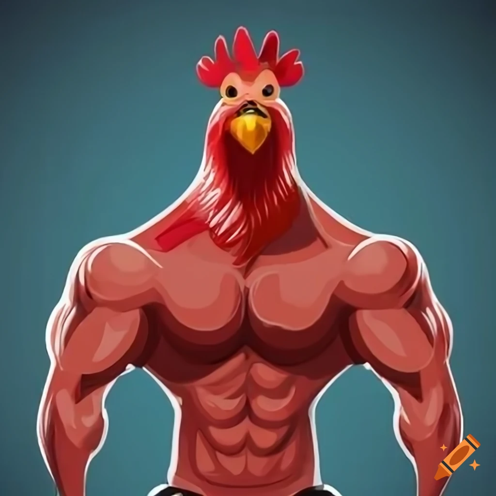 Red chicken fitness avatar