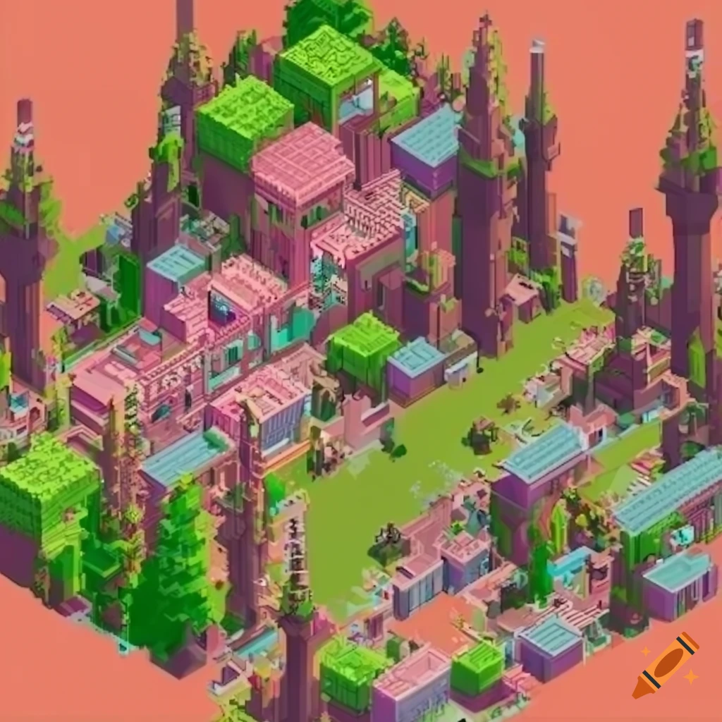 Create a vast, intricate, ornate video-game , densely populated ...