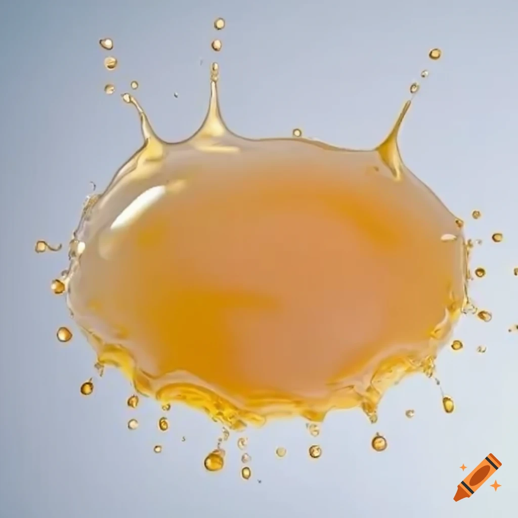 A splash of transparent syrup in the form of a circle on a white ...