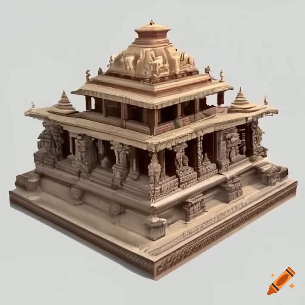 3d miniature model of indian temple on Craiyon