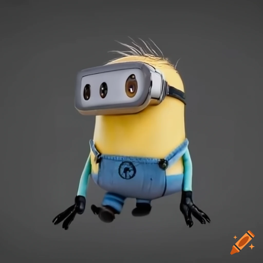 A minion wearing vr device on Craiyon