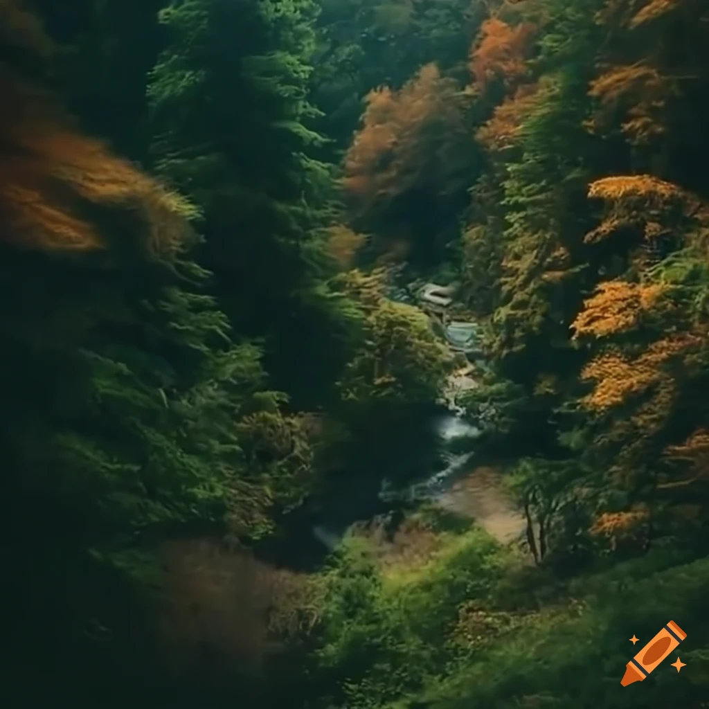 Scene 1: Action: Establishing shot of a peaceful village surrounded by ...