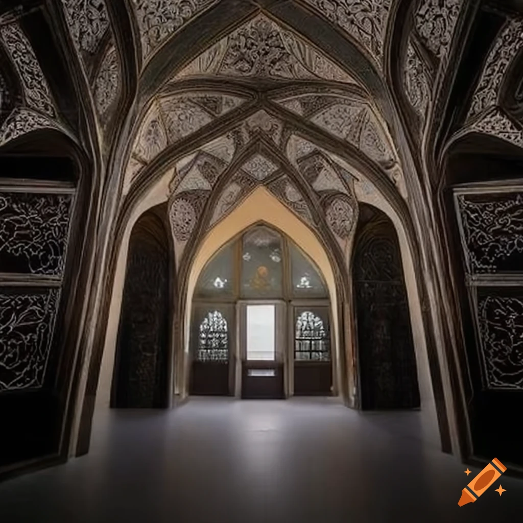 A building with a modern persian design on Craiyon