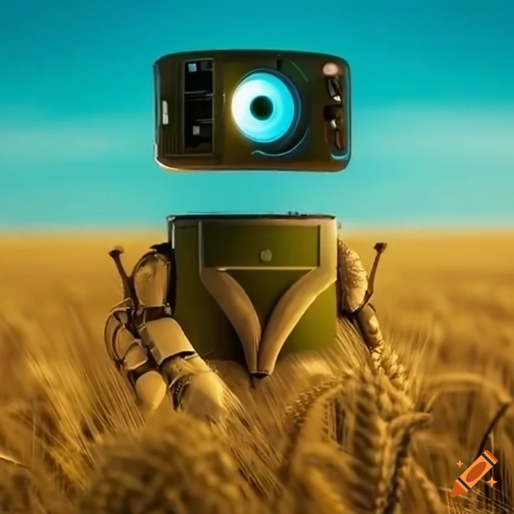 A robotic computer observing wheat field confronting uncertain future ...