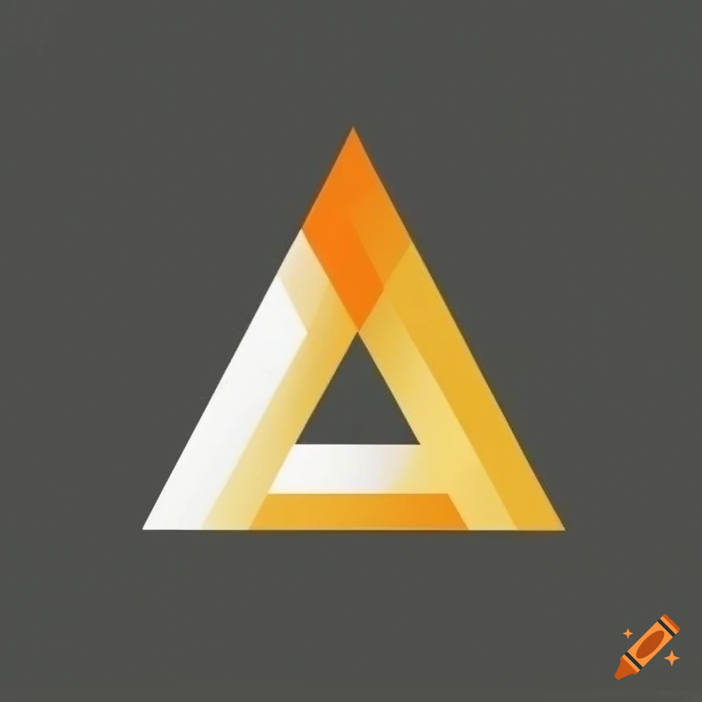 A modern geometric big logo of a yellow triangle and letter y