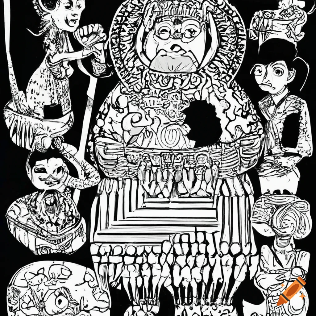 Black and white goan cartoons inspired by mario miranda's art style on ...