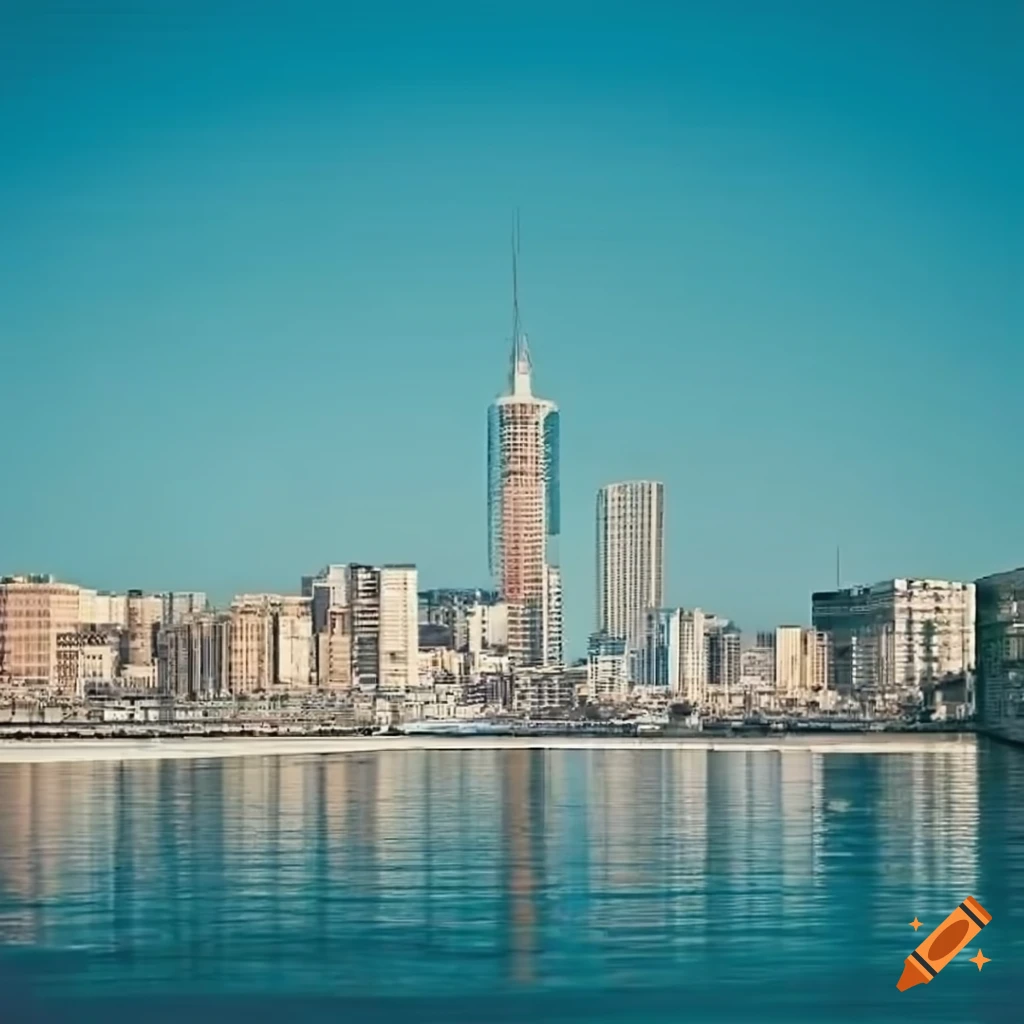 Future skyline of algiers with towering skyscrapers in 2060, realistic ...