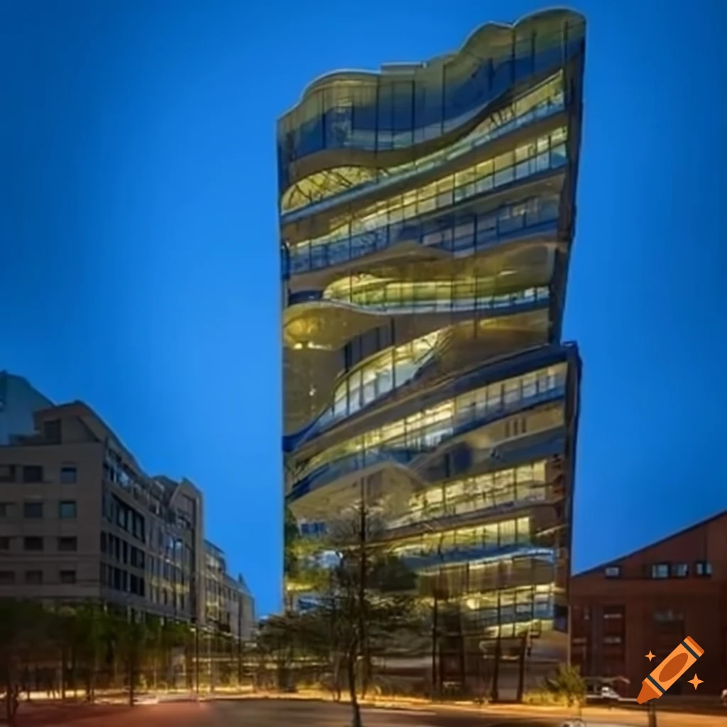 Organic highrise tower in america with garden facade