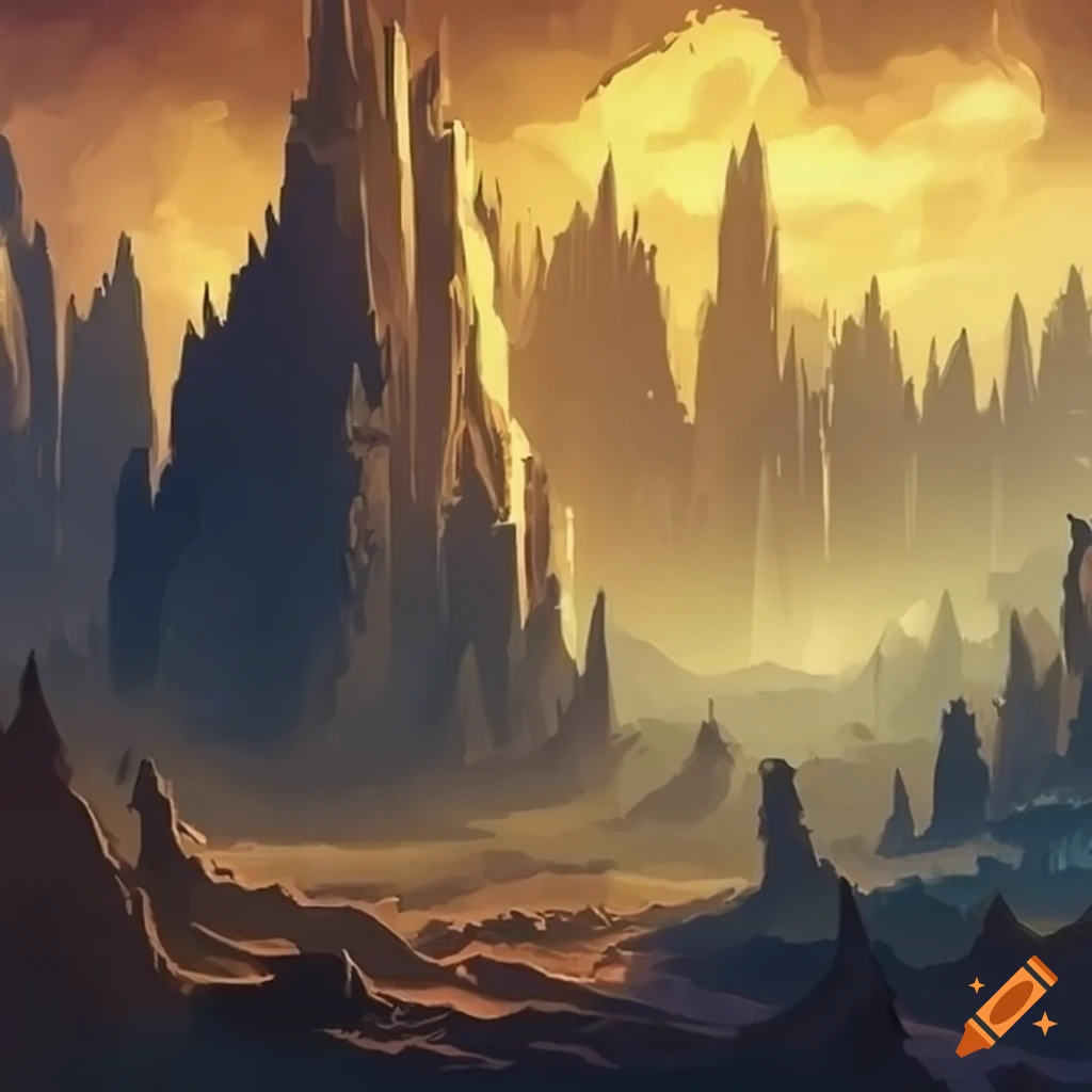 Fantasy landscape, dungeons and dragons inspired