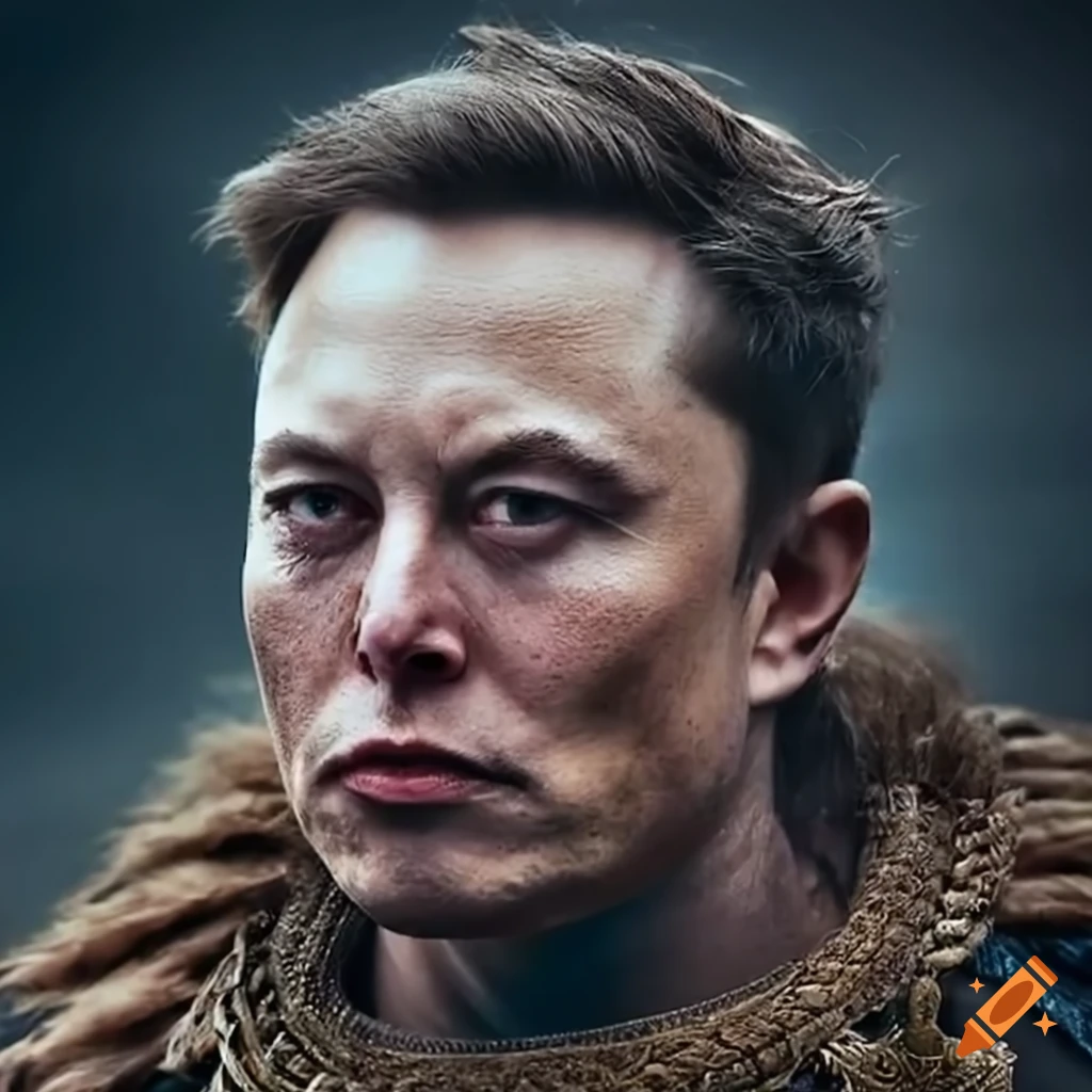 Elon musk as a viking realistic balanced eyes