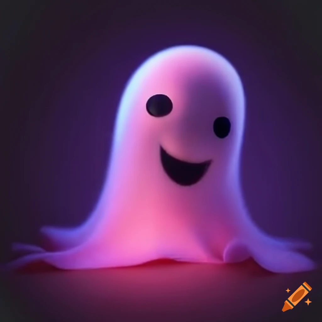 A smiling ghost waving hello on Craiyon