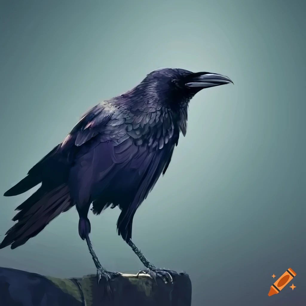 Crow overlooking town