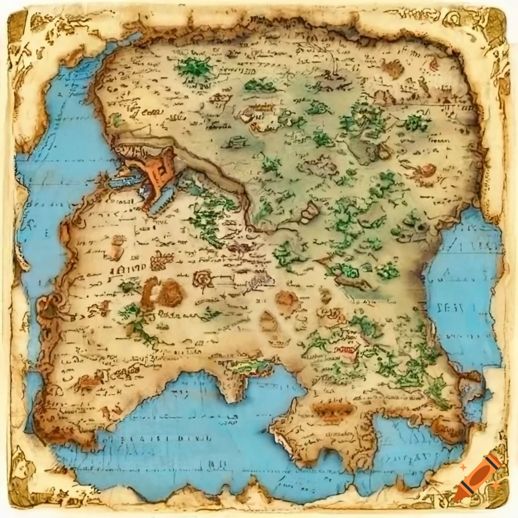 Lilliputian ancient fantasy world map