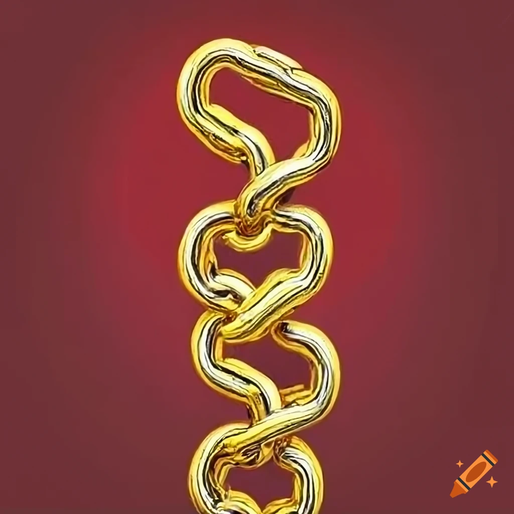 Straiht yellow chain on red background on Craiyon