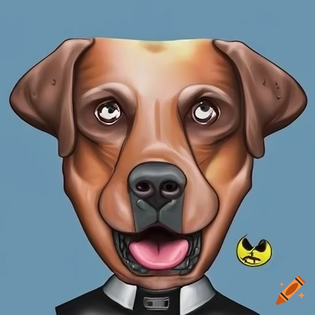 Caricatura de perro labrador retriever vestido de batman