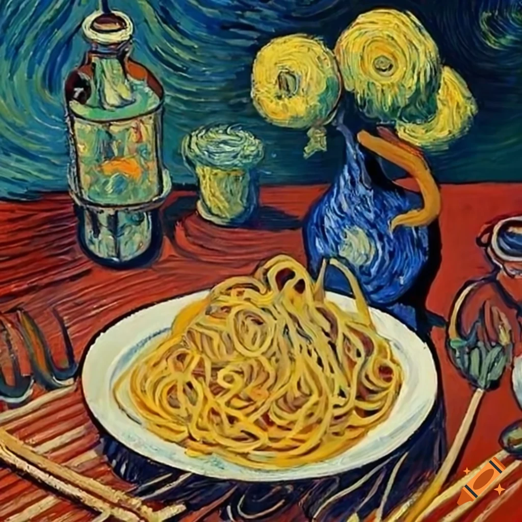 Van gogh's painting of a plate of spaghetti