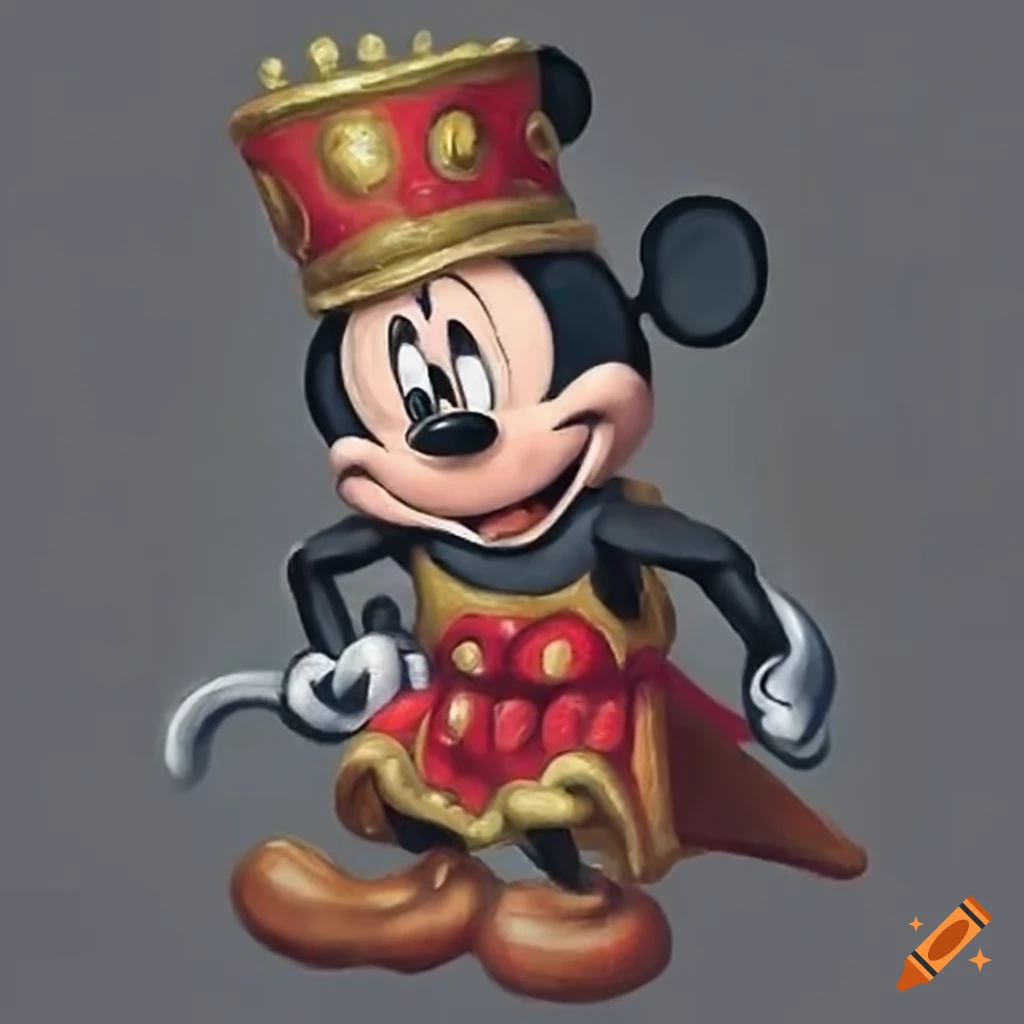Mickey mouse wearing medieval costume on Craiyon