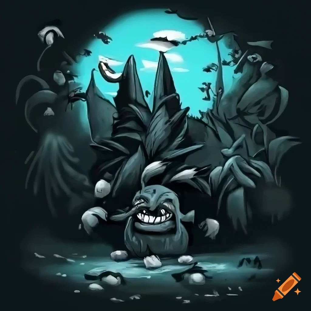 Landscape with cartoon-style monsters for children , 4k