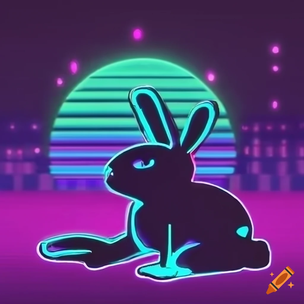Synthwave cute bunny