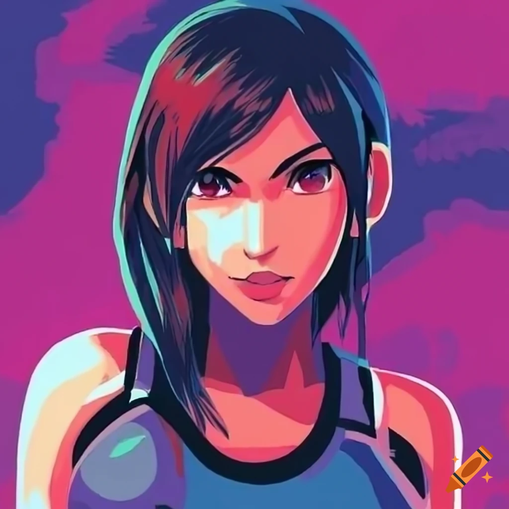 Tifa lockhart from final fantasy 7 in 90's anime style on Craiyon