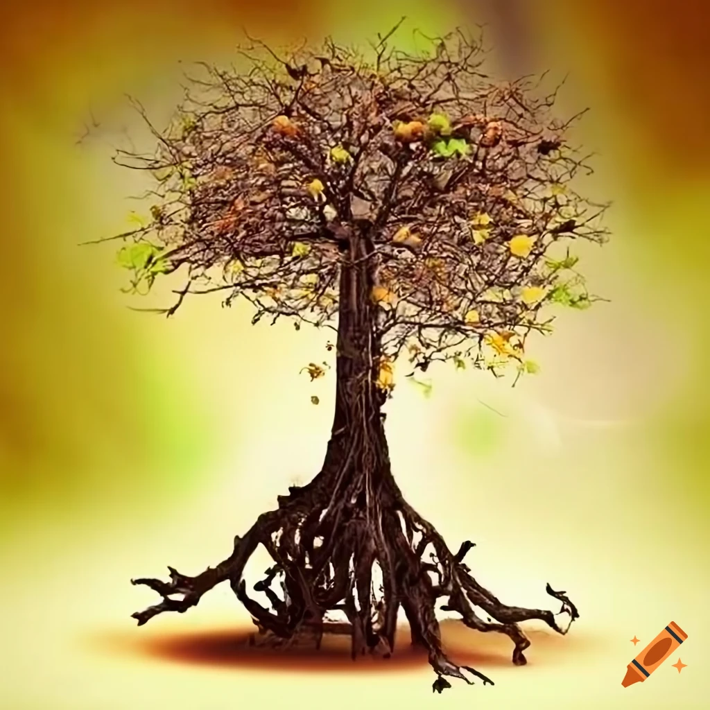 The tree of material existence has two seeds, hundreds of roots, three ...