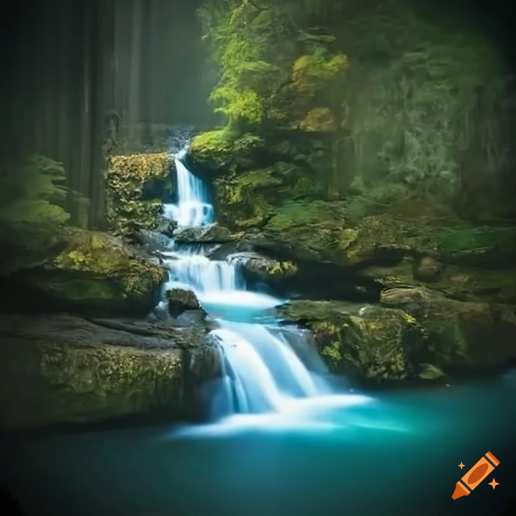 A series of cascading waterfalls