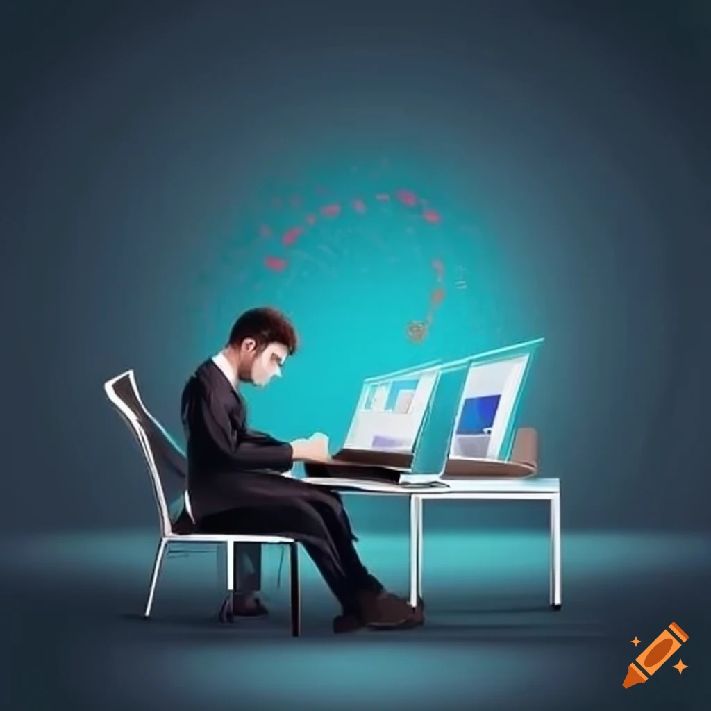 A business men analysing charts im a computer screen