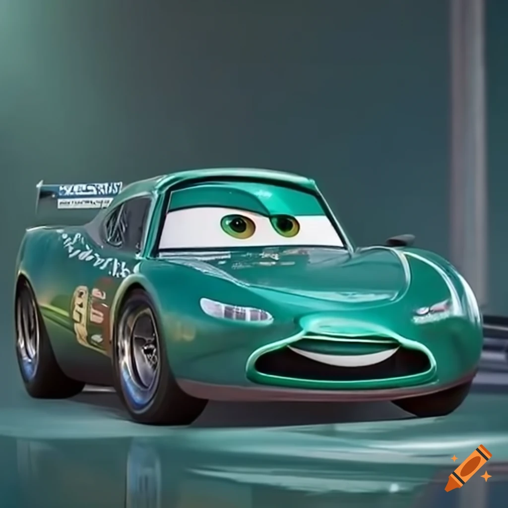 Aston martin f1 in "cars pixar" movie zoom out