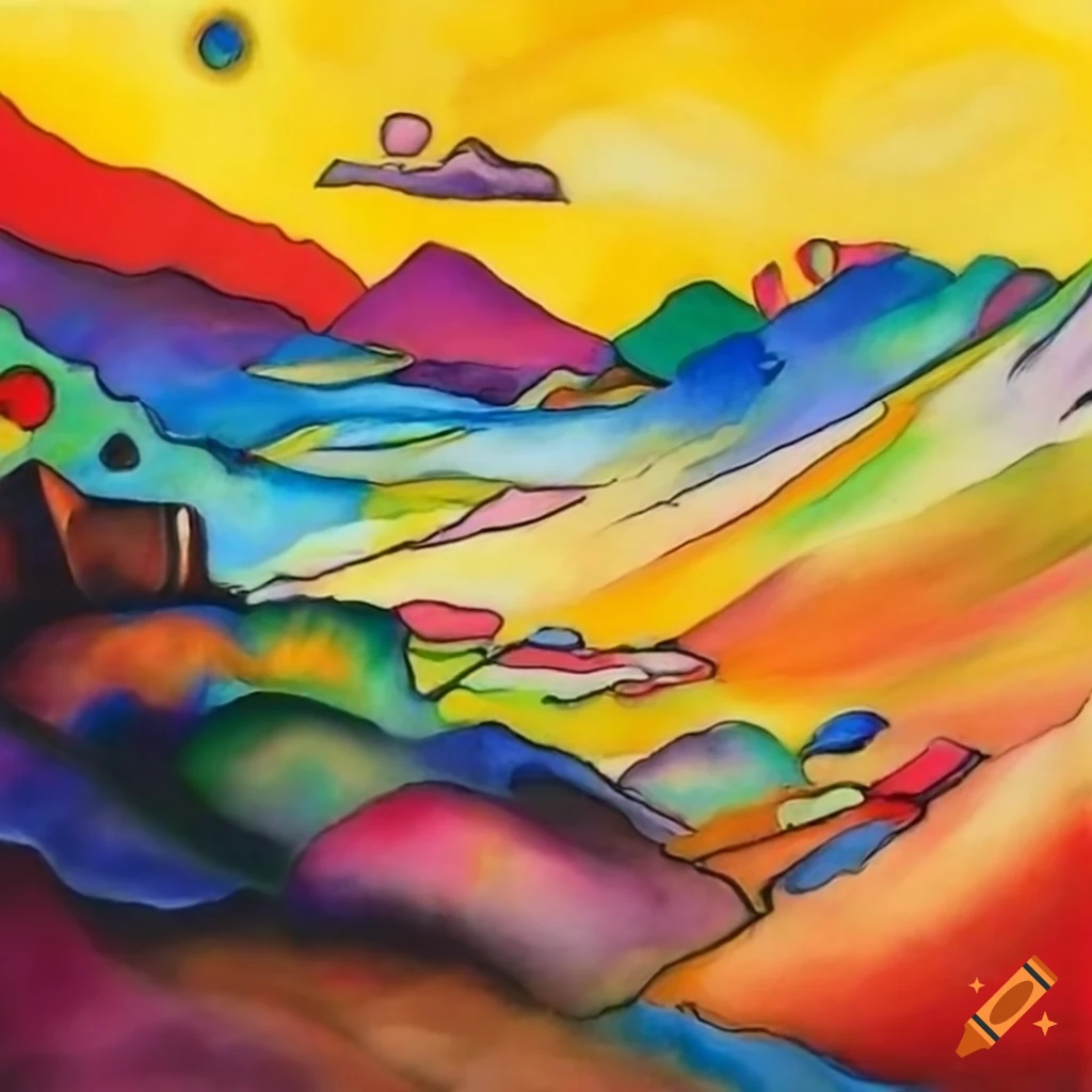 Landscape surreale,styles dali and kandinsky