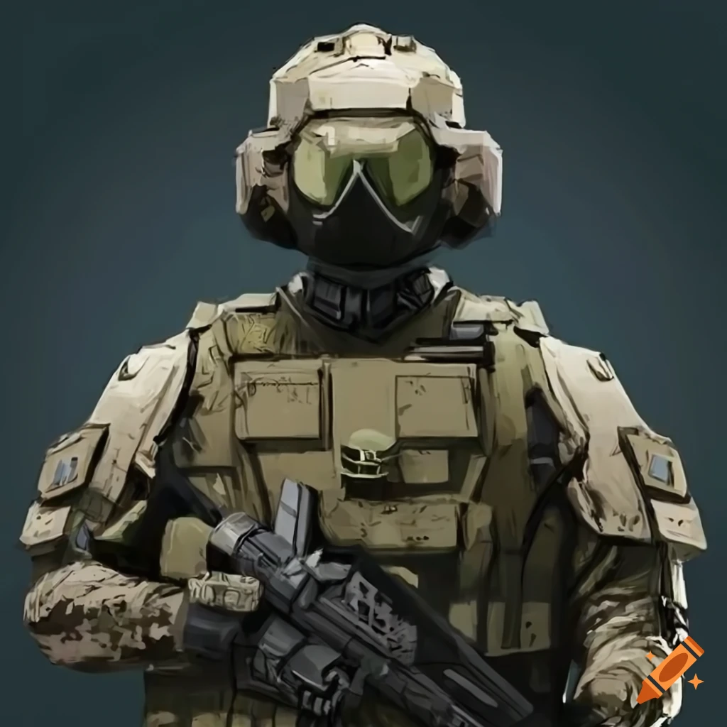Modern armored infantry concept on Craiyon