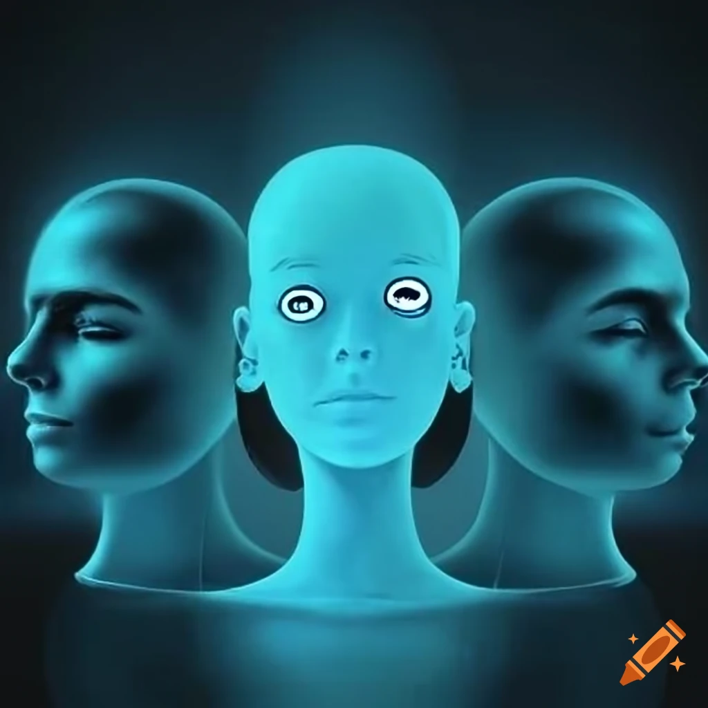 Two very different types of minds directly connected on Craiyon