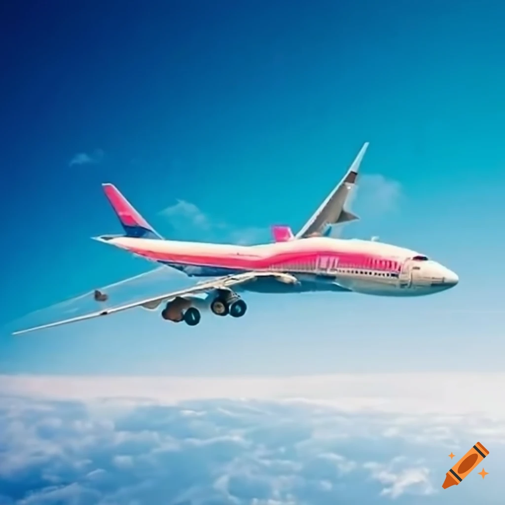 A boieng 747 flying in the sky on Craiyon