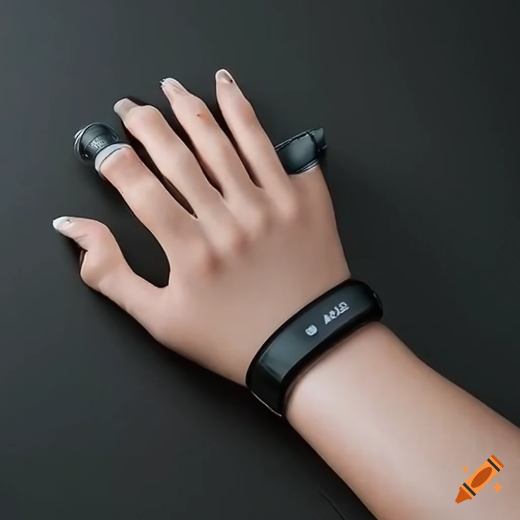 Sleek modern smart wrist device that uses holograms to project ...