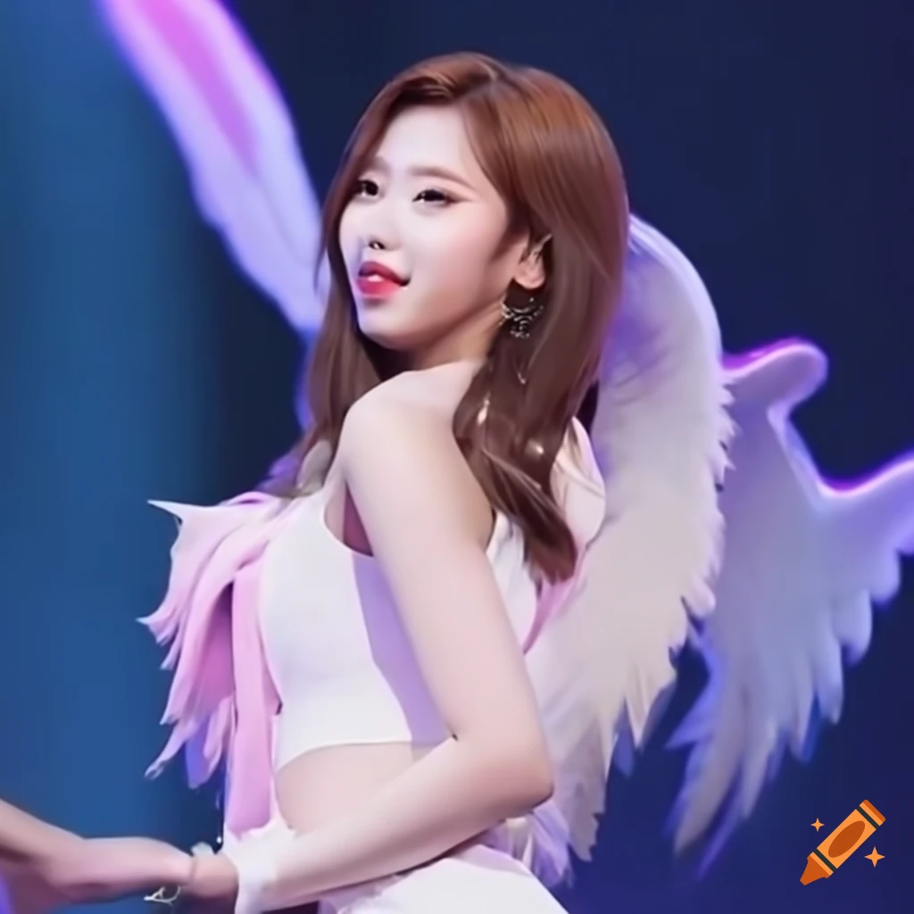 Twice's sana - with angel wings on Craiyon