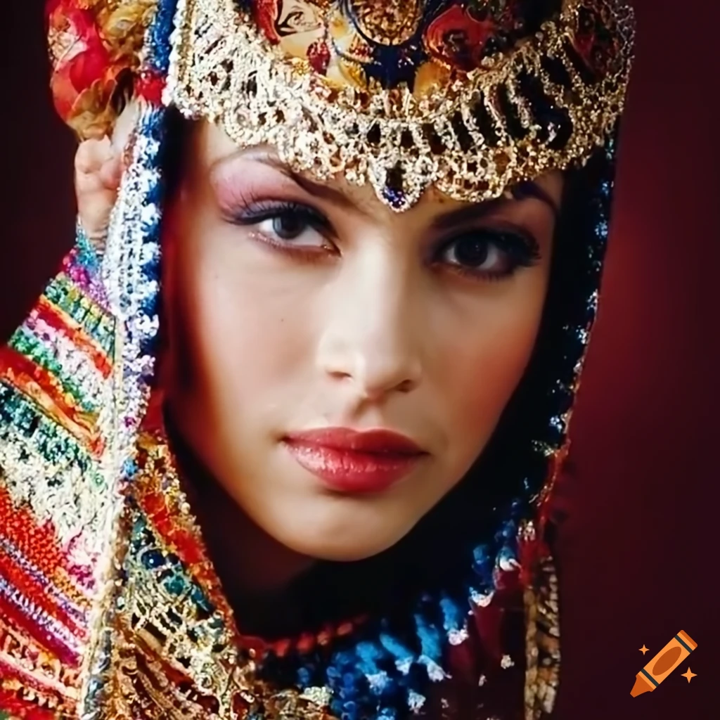 Intricate portrait of exotic, high fashion, young female, extravagant ...