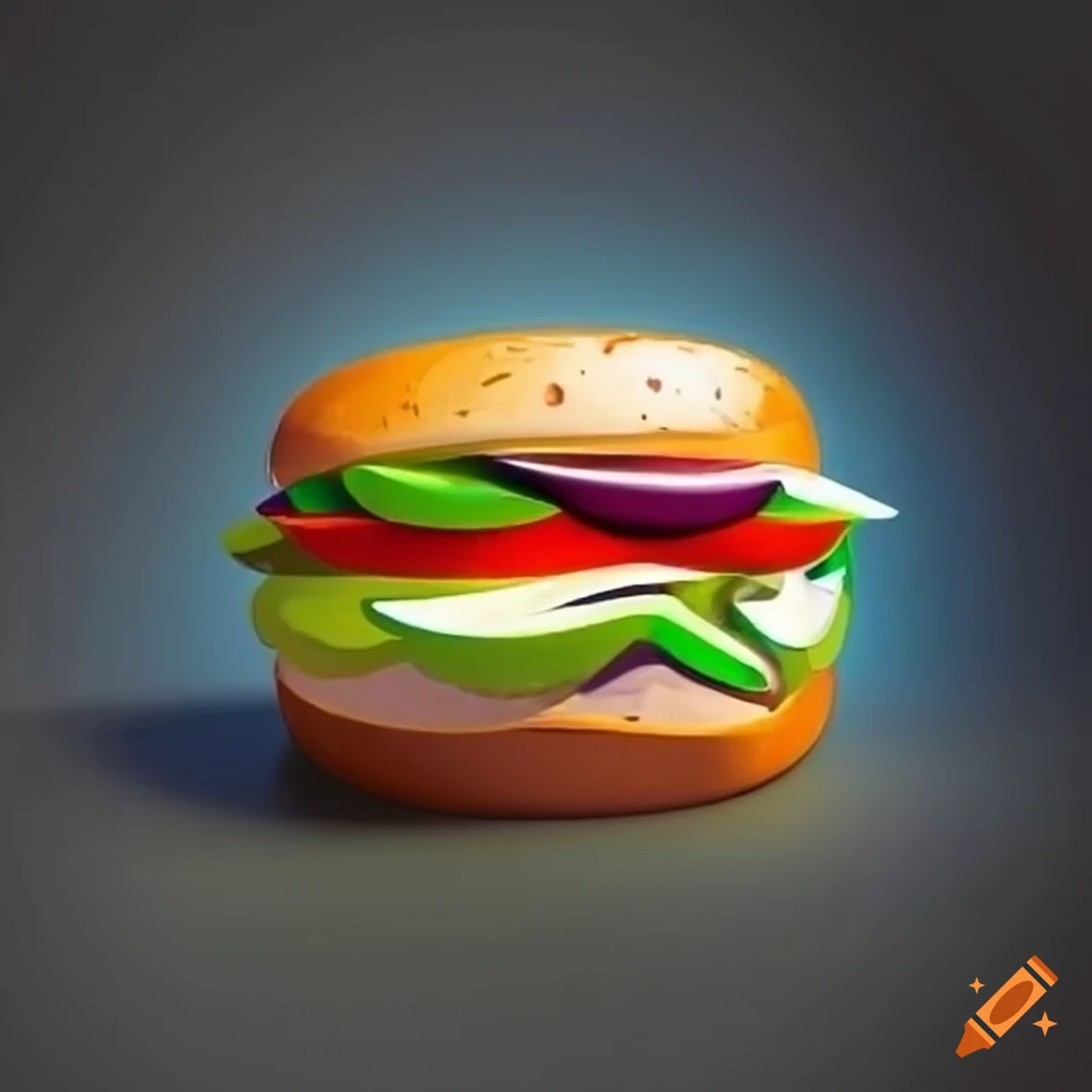 Abstract art of a sandwich on Craiyon