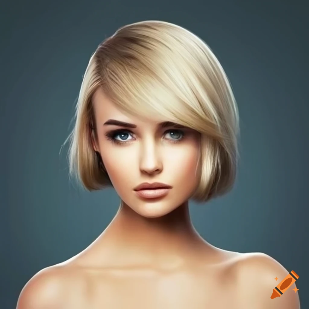 Beautiful Young Woman Shoulder Length Blonde Hair On Craiyon