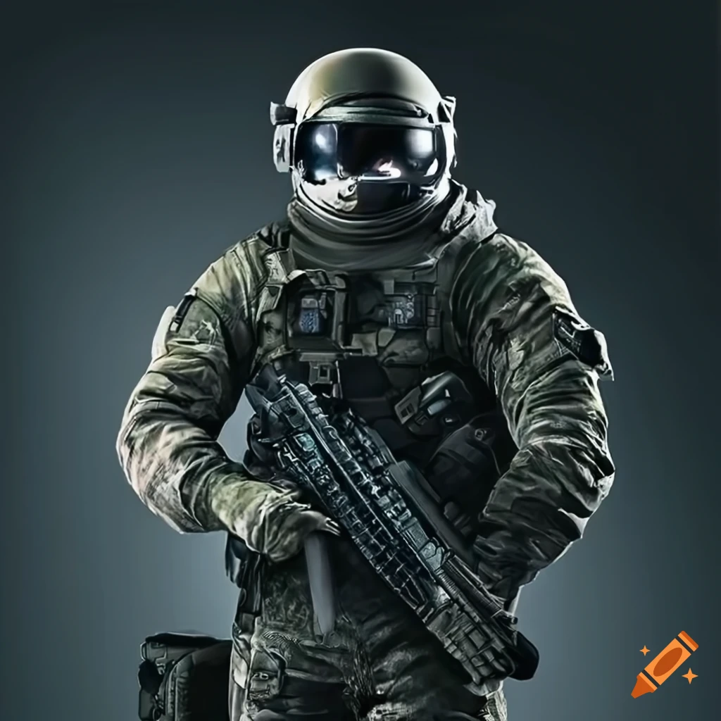 Modern military astronaut, tactical on Craiyon