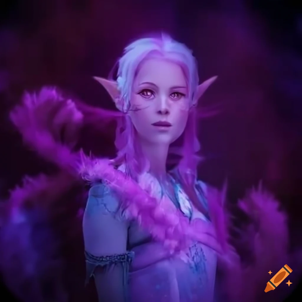 Astral elf from dungeons and dragons in a concept art style. glowing ...